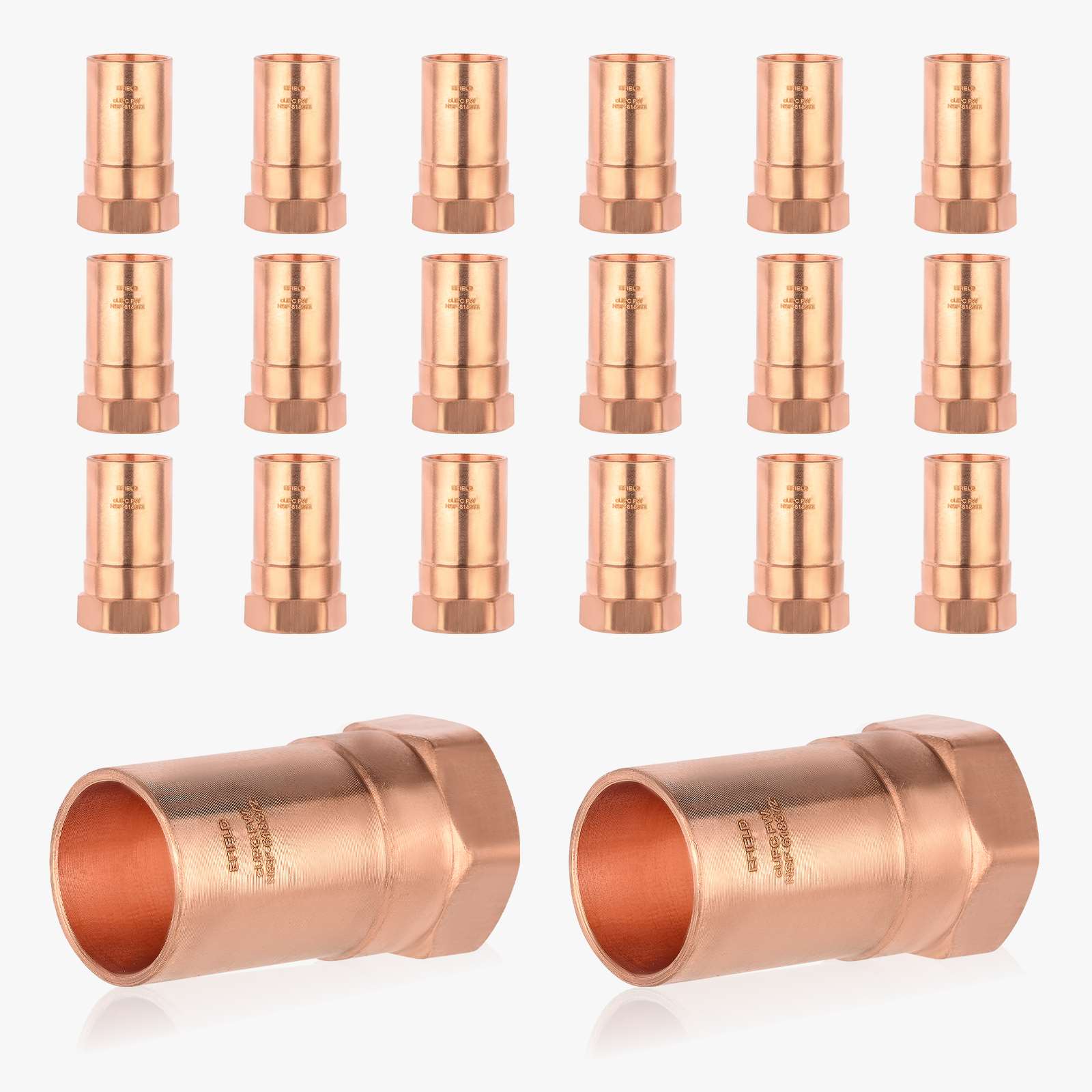 30 Pcs 3/4" FTG Press x 1/2" Female Threaded Street Copper Adapter ...
