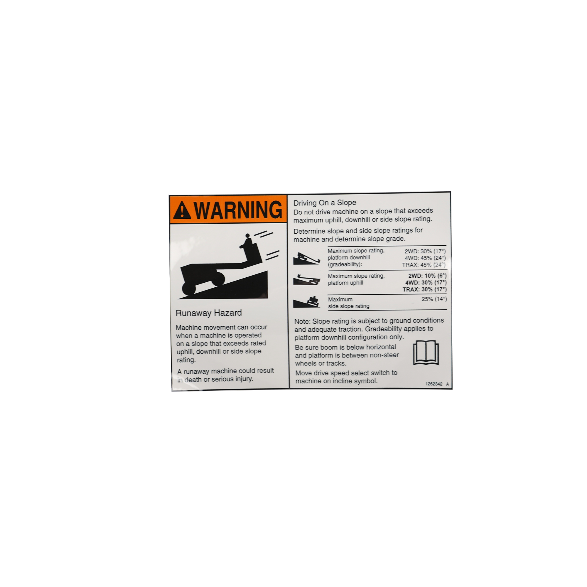 Genie Slope Rating Decal S60 1262342GT