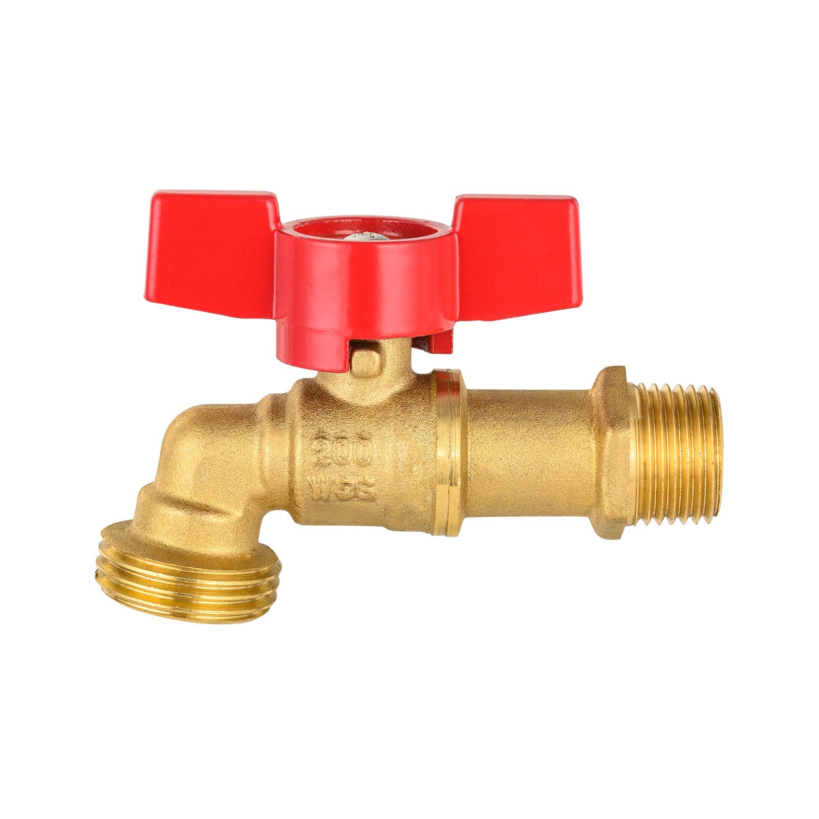 1/2" MIP x 3/4" MHT Brass Hose Bibb (Lead Free)