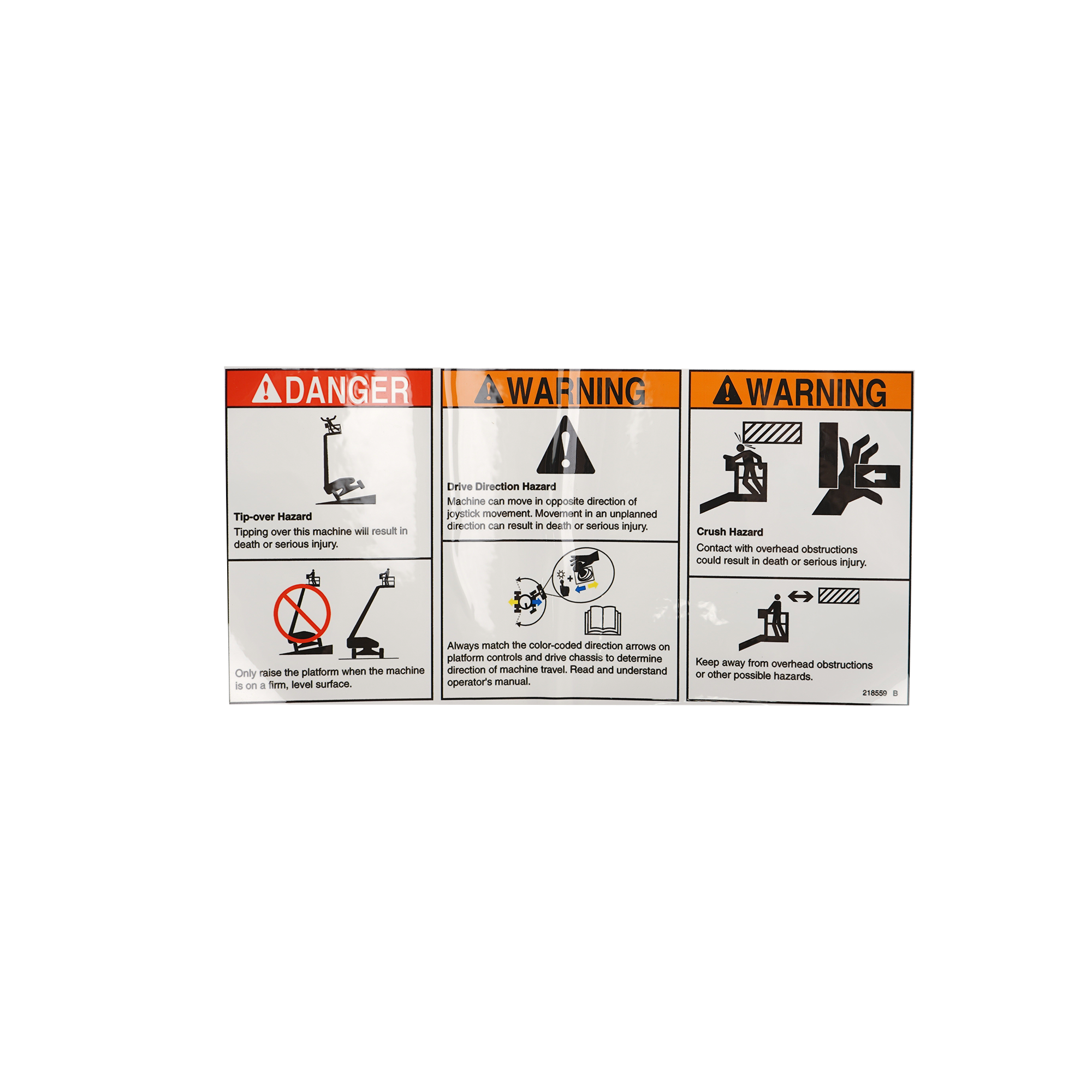 Genie Danger/Warning Combo Decal 218559GT
