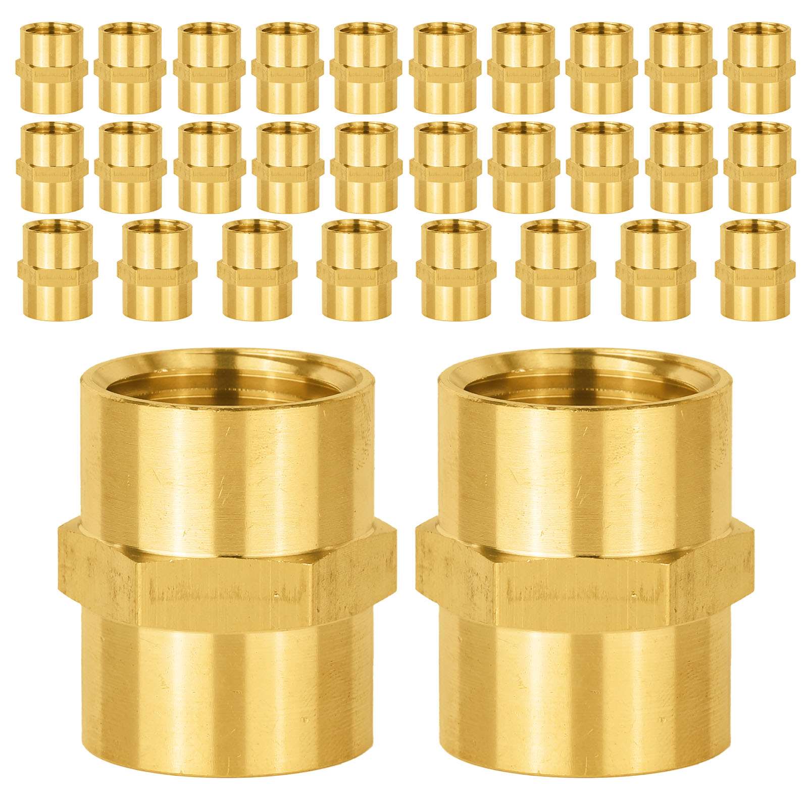 30 Pcs 1/2" Female NPT Brass Hex Connector
