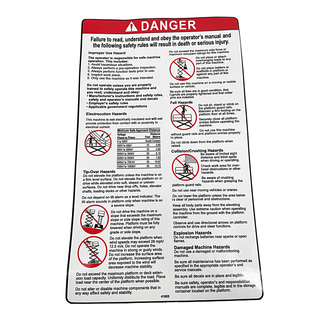 MEC Decal Danger-Safety Rules 41652