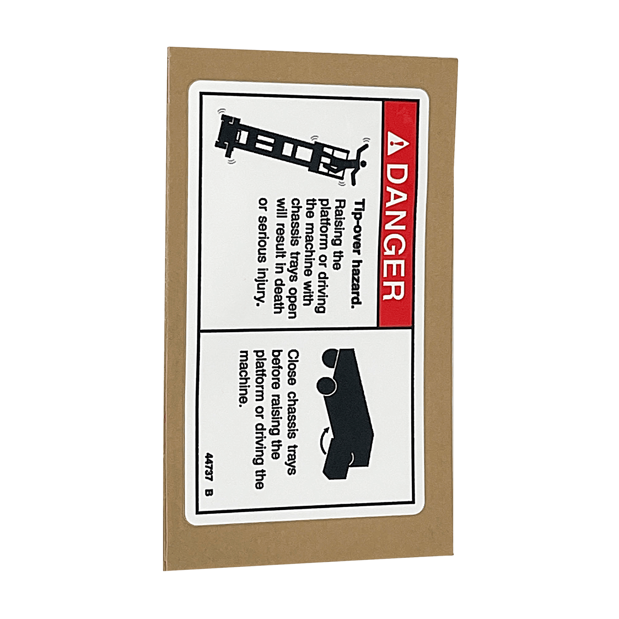 Genie Decal, Danger, Tip Over Trays 44737GT