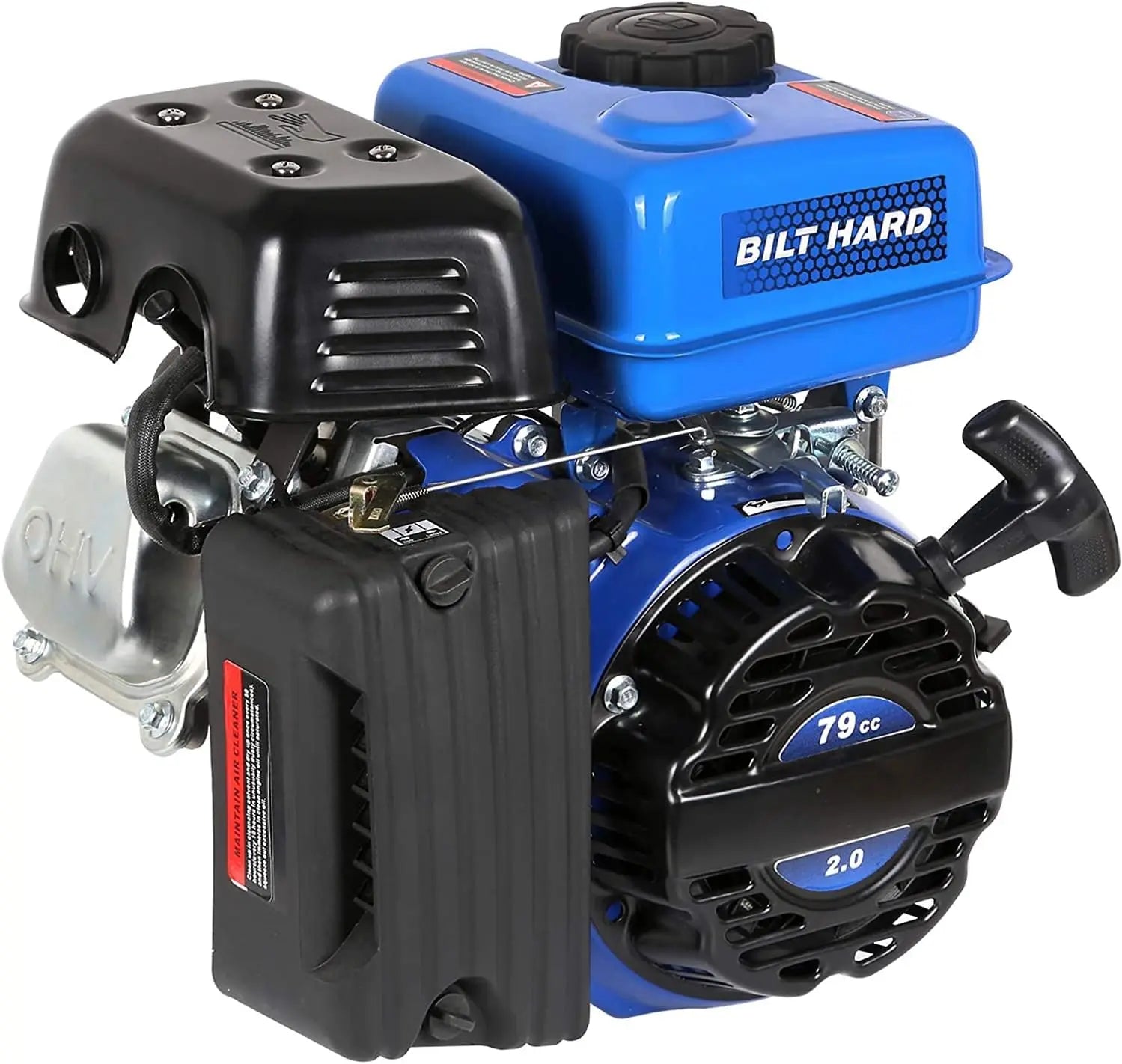 BILT HARD Gas Engine 79cc 2 HP, Gas Motor for Log Splitter, Pressure Washer and Water Pump, EPA ...
