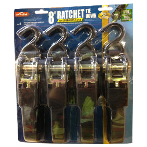 Camo Ratchet Tie Downs 8' x 1" (4 Pack)