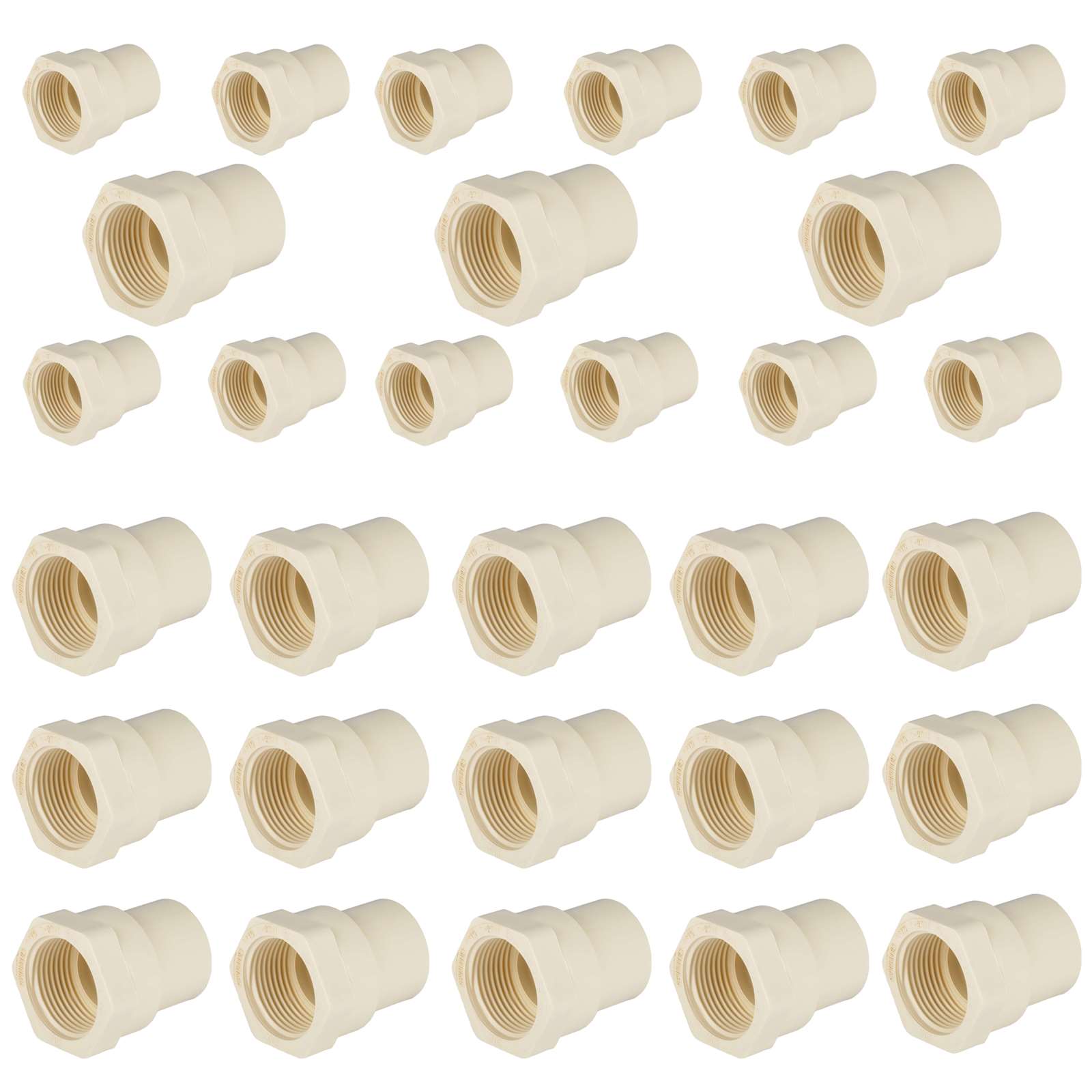 30 Pcs 1/2" CTS CPVC Female Adapter w/Gasket (Socket x FIP)