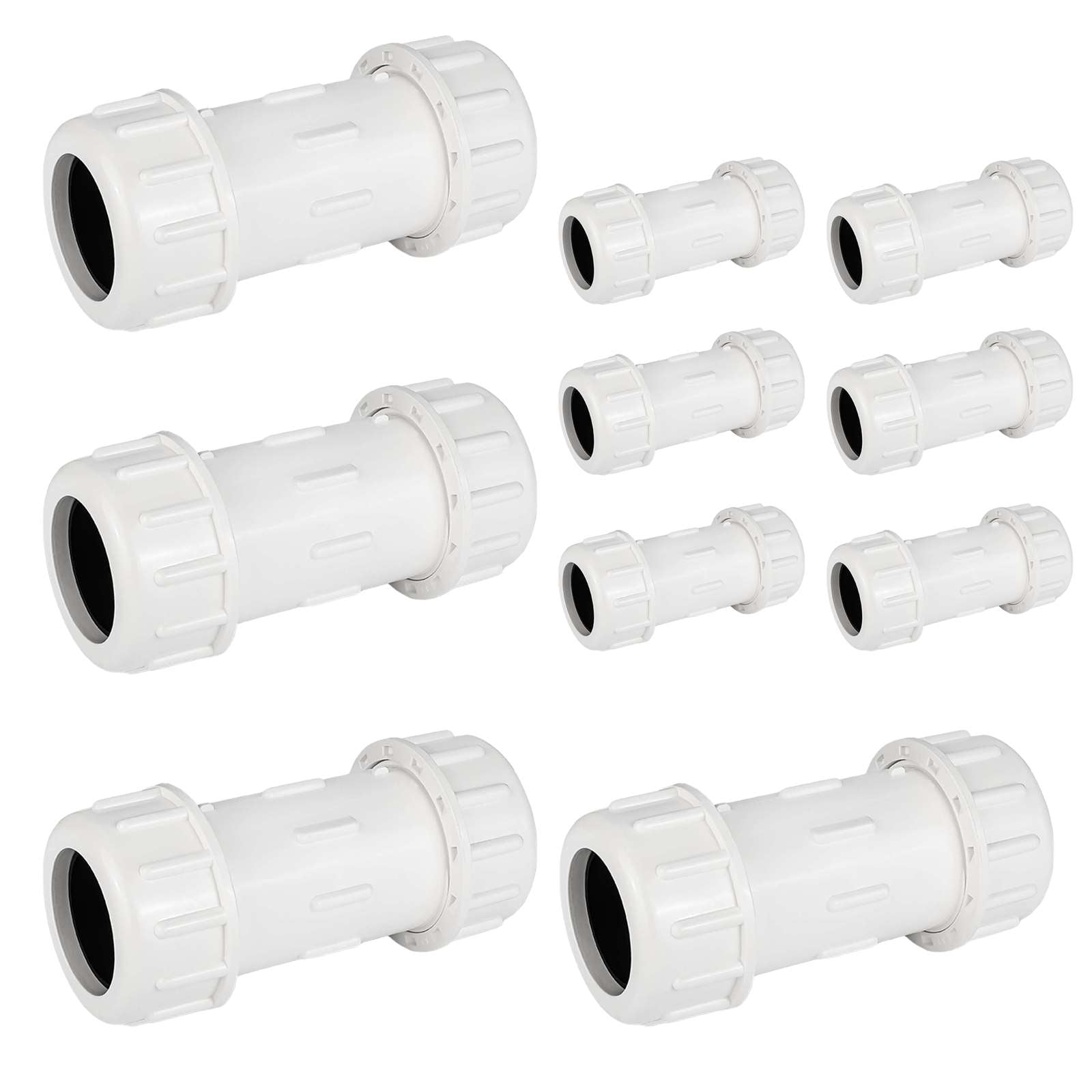 10 Pcs 1-1/2" PVC Compression Coupling