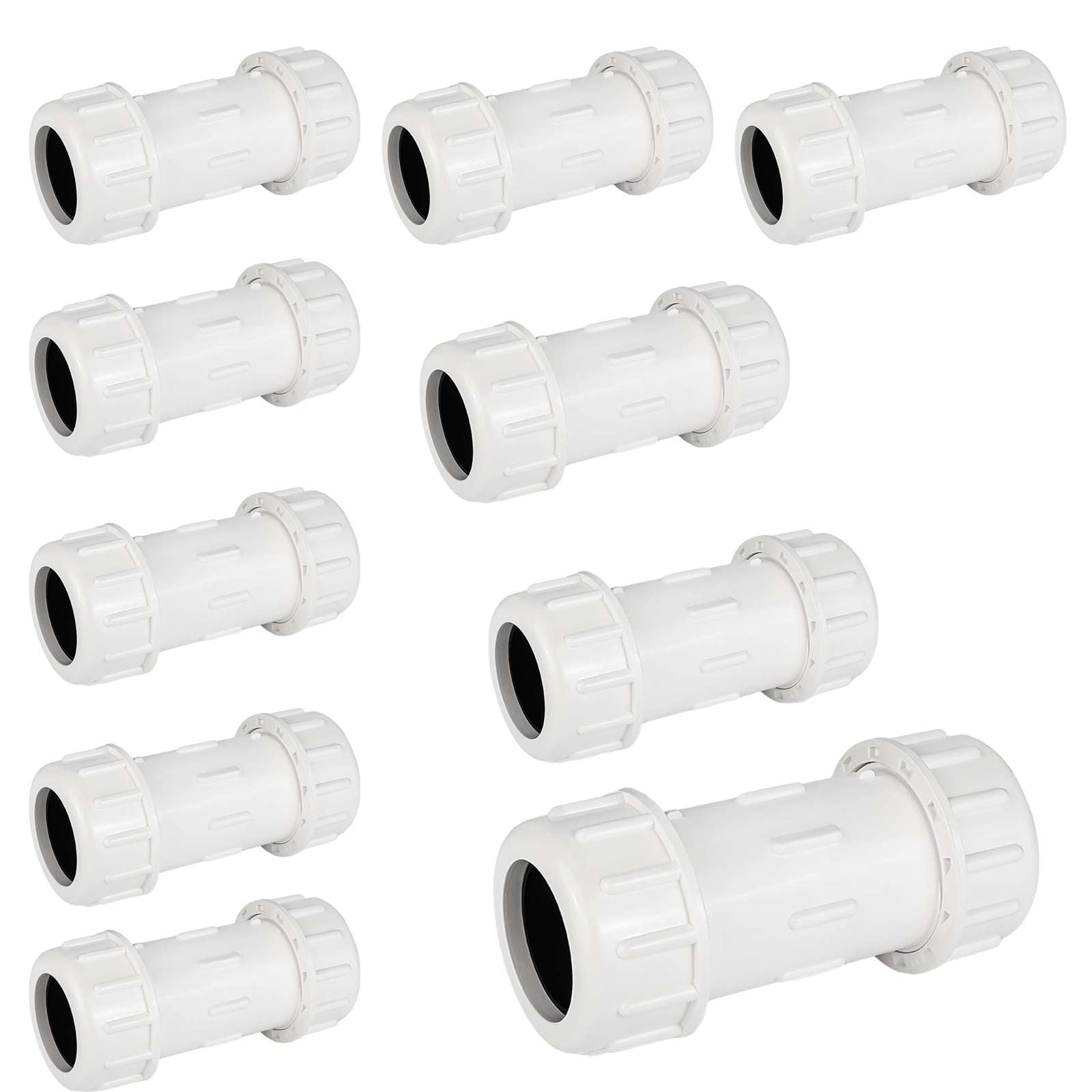 10 Pcs 3/4" PVC Compression Coupling