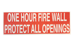 One Hour Fire Wall Warning Label [50]