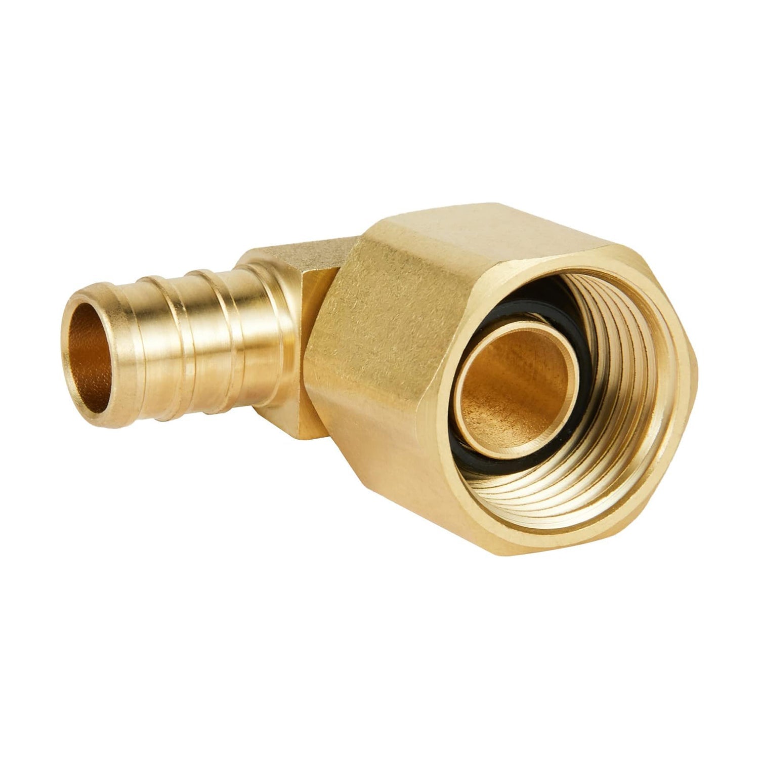 PEX-B Crimp 1/2" PEX x 1/2" Female NPT Metal Swivel Elbow (Lead Free)