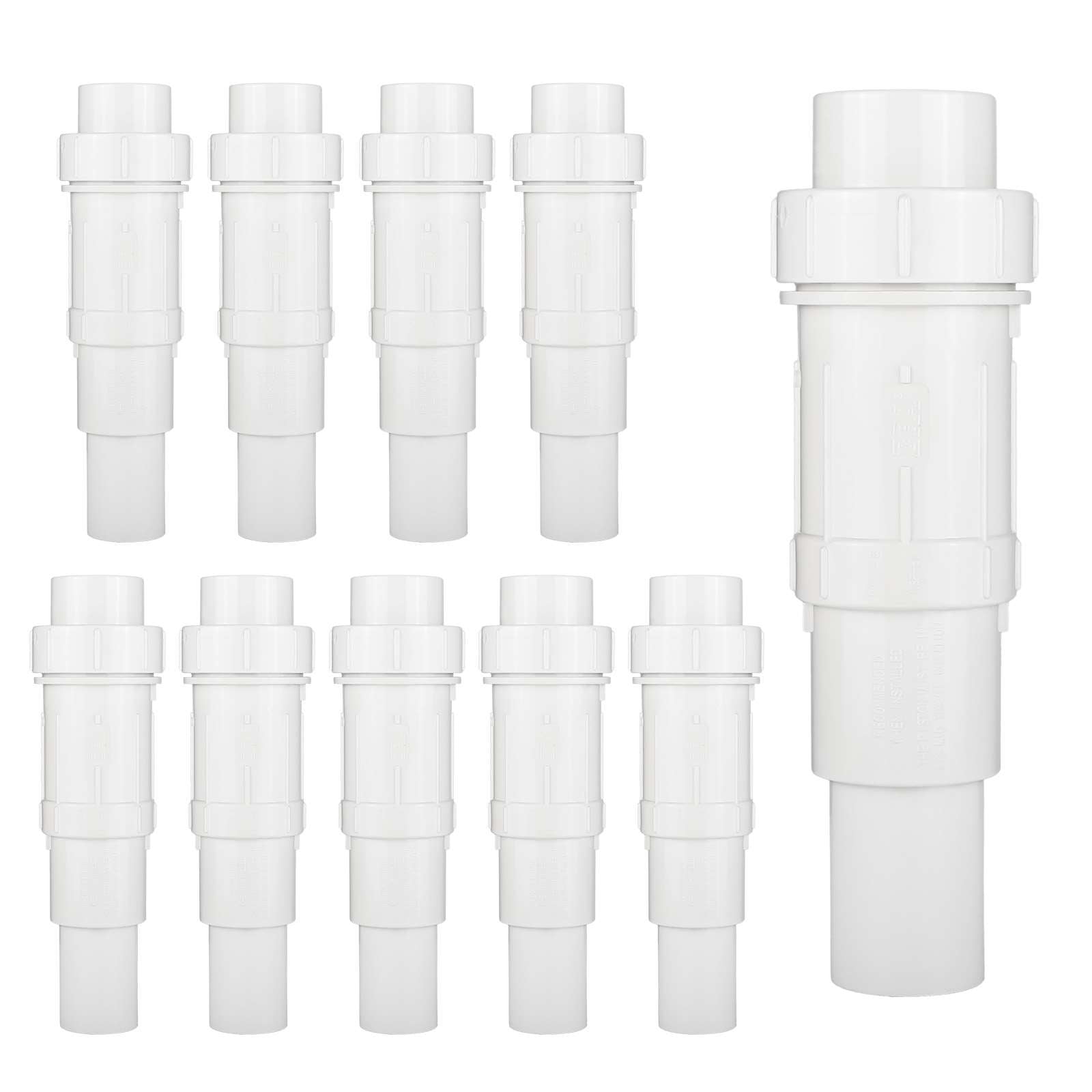 10 Pcs 1/2" PVC Expansion Coupling