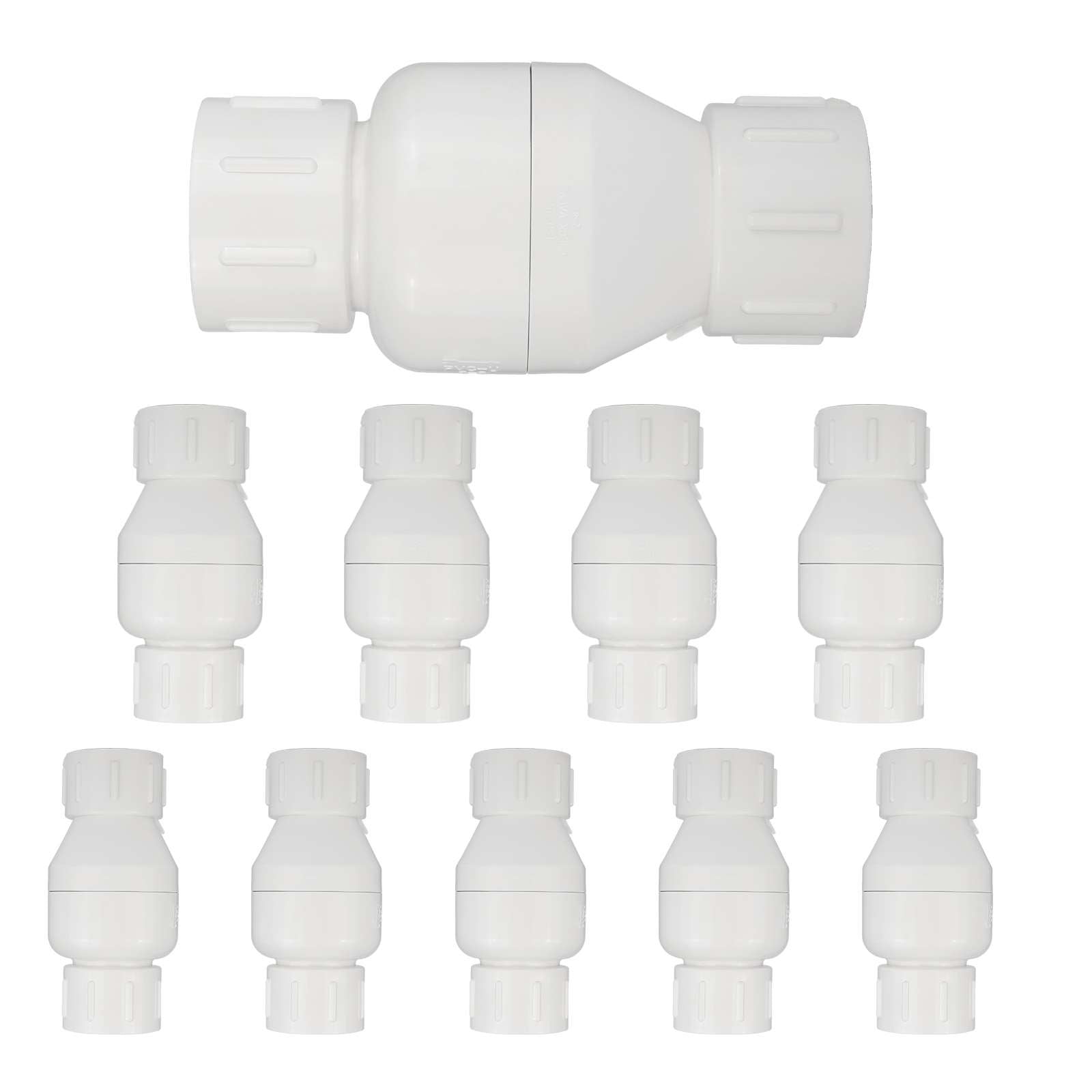 10 Pcs 1-1/4" PVC In-Line Check Valve