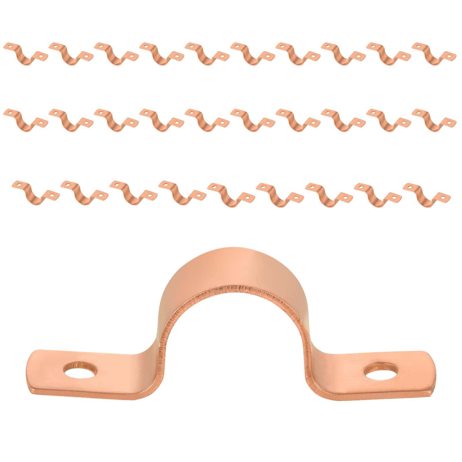 30-Pack 5/8" Copper Pipe Straps, Two Hole